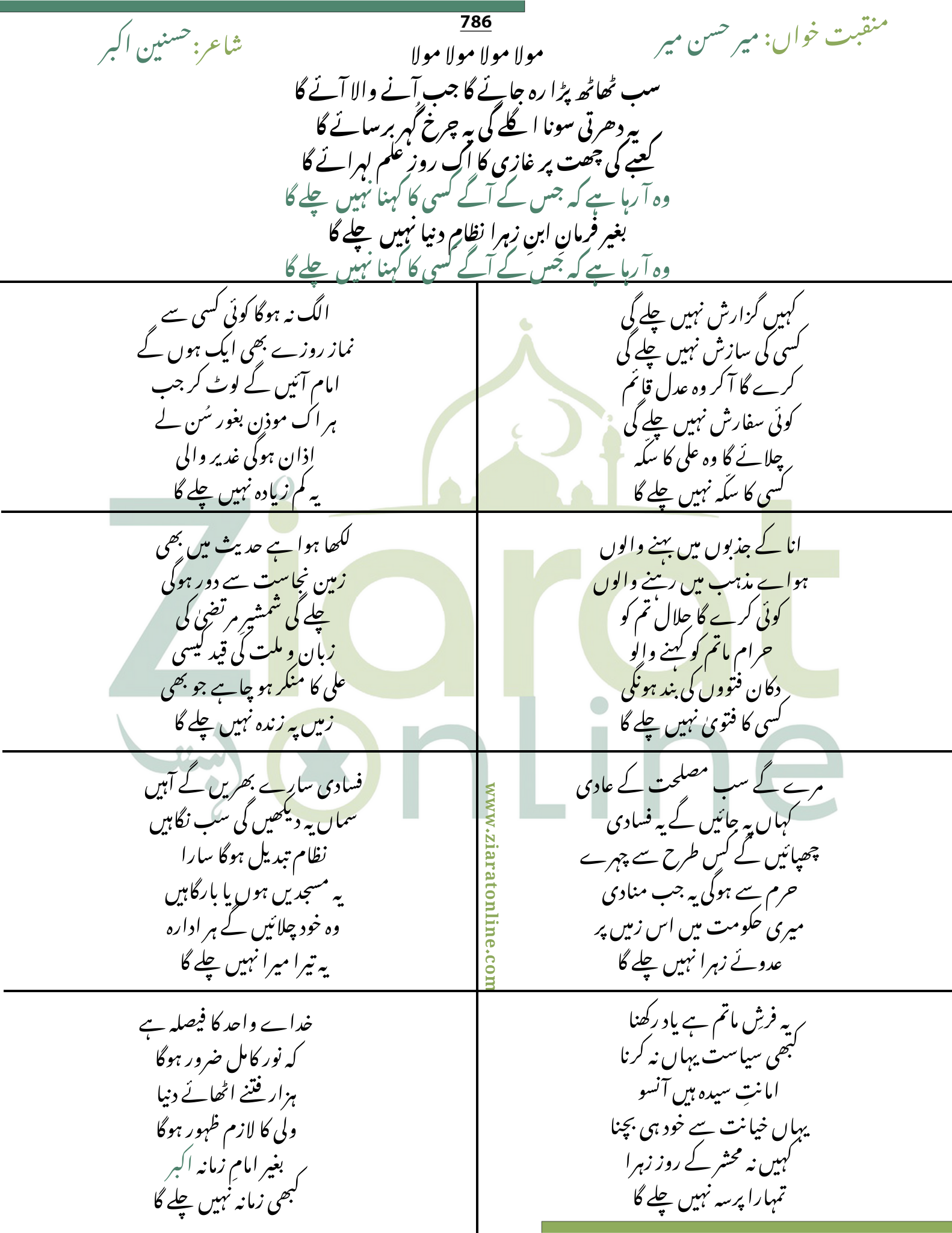 Woh Aa Raha Hai – ZIARAT AND Noha Lyrics